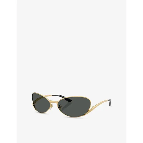 Versace Ve2285 Oval-frame Sunglasses - Gold