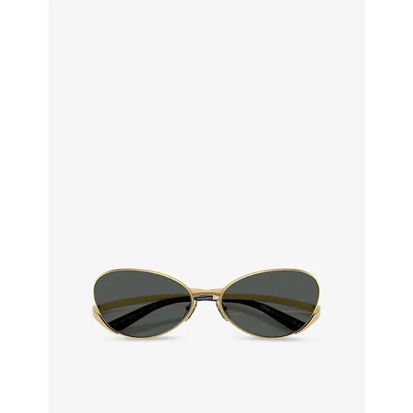 Versace Ve2285 Oval-frame Sunglasses - Gold