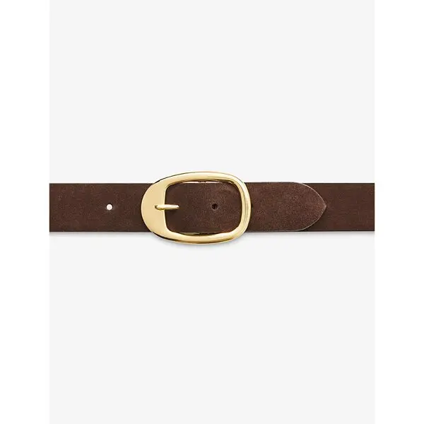 Whistles Suede Buckle Belt - Brown