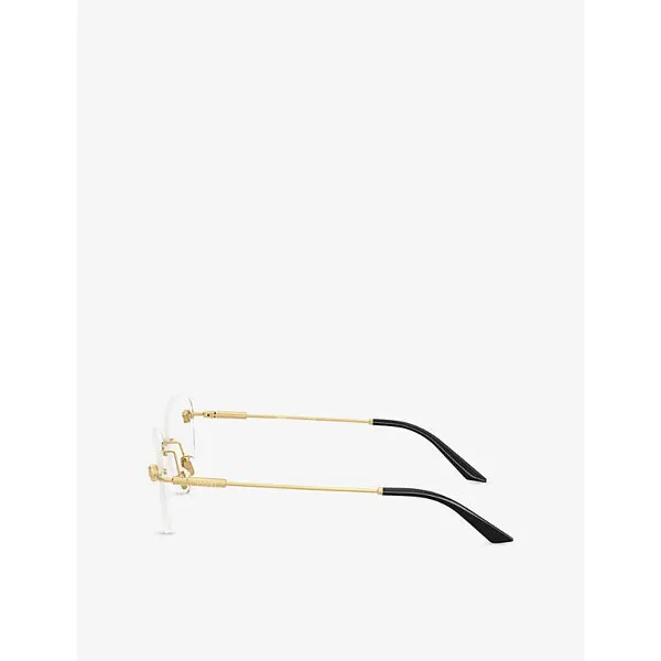 Versace Ve1305 Round-frame Optical Glasses - Gold