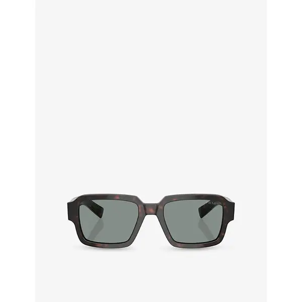 Prada Pr 02zs Rectangle-frame Sunglasses - Brown
