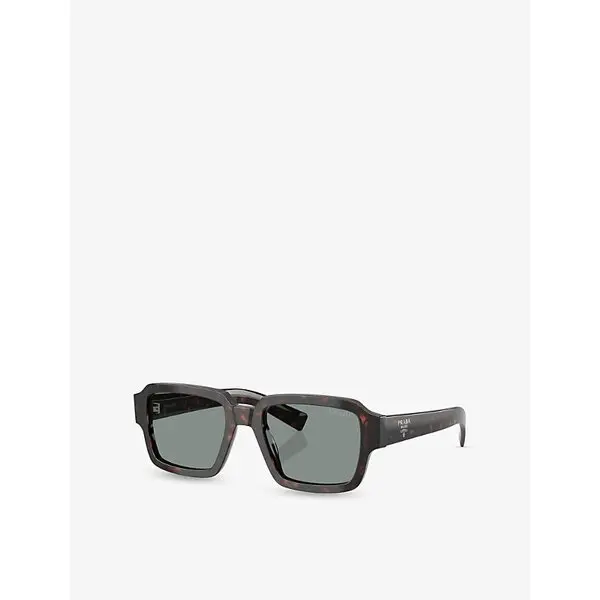 Prada Pr 02zs Rectangle-frame Sunglasses - Brown