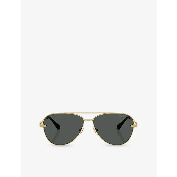 Versace Ve2283 Aviator-frame Sunglasses - Gold