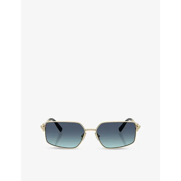 Tiffany & Co. Rectangle Full Rim Sunglasses - Gold