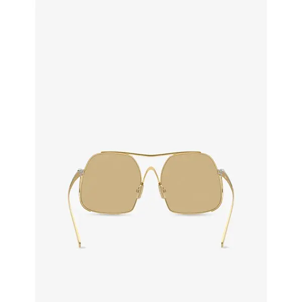 Miu Miu Square-frame Metal Sunglasses - Gold