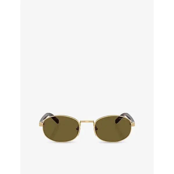 Prada Oval-frame Steel Sunglasses