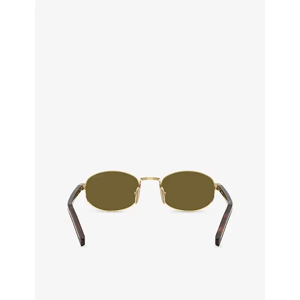 Prada Oval-frame Steel Sunglasses