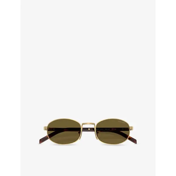 Prada Oval-frame Steel Sunglasses