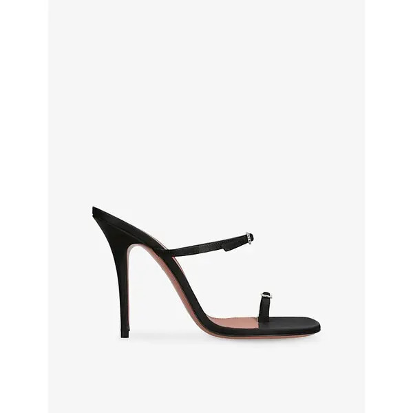 Amina Muaddi Adut Thong 105 Leather Heeled Sandals