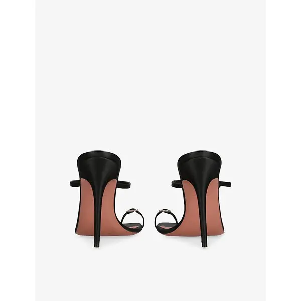 Amina Muaddi Adut Thong 105 Leather Heeled Sandals