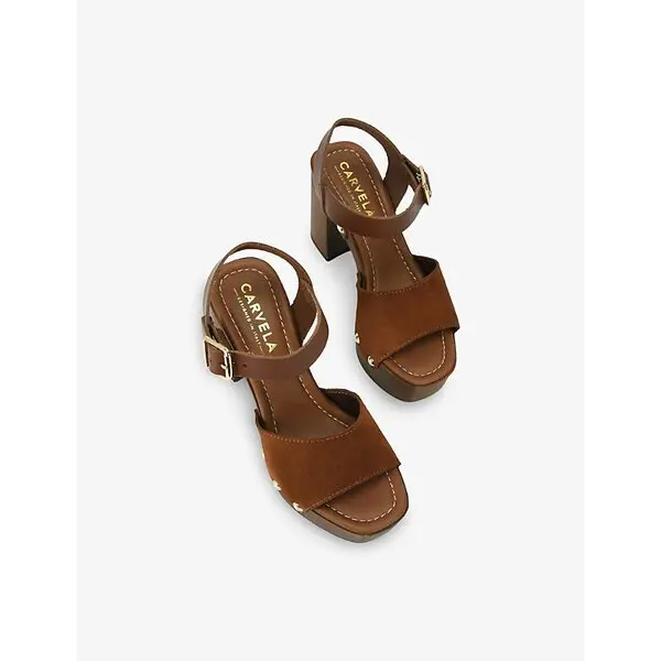 Carvela Festa Suede Platform Sandals - Tan
