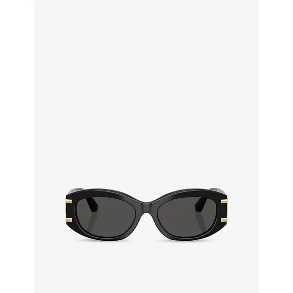 Dolce & Gabbana Oval-frame Acetate Sunglasses - Black