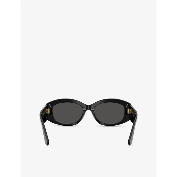 Dolce & Gabbana Oval-frame Acetate Sunglasses - Black