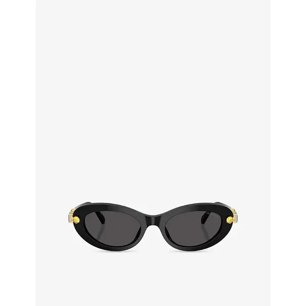 SWAROVSKI Oval-frame Acetate Sunglasses - Black