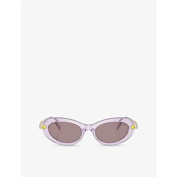 SWAROVSKI Oval-frame Acetate Sunglasses - Purple