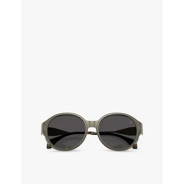 Moncler Round-frame Metal Sunglasses - Grey