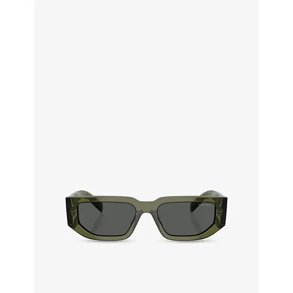 Prada Rectangle-frame Acetate Sunglasses - Green