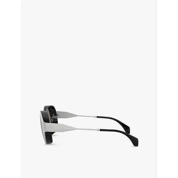 Moncler Me4005t Round-frame Sunglasses - Silver