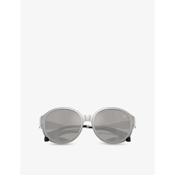 Moncler Me4005t Round-frame Sunglasses - Silver