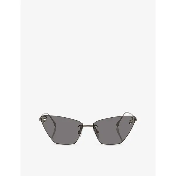 Fendi First Cat-eye Metal Sunglasses - Silver