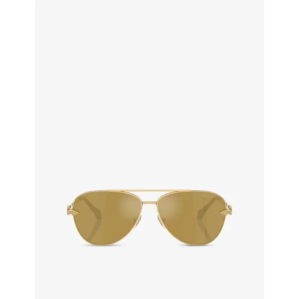 Versace Ve2283 Aviator Sunglasses - Gold