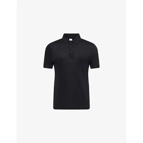 GYMSHARK Logo-embroidered Cotton-blend Polo Shirt - Gs Black