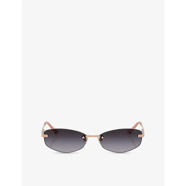 JIMMY CHOO Oval-frame Metal Sunglasses - Pink