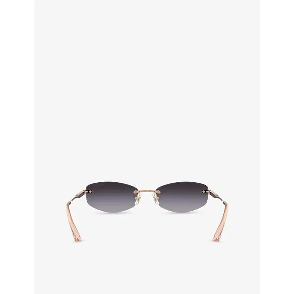 JIMMY CHOO Oval-frame Metal Sunglasses - Pink