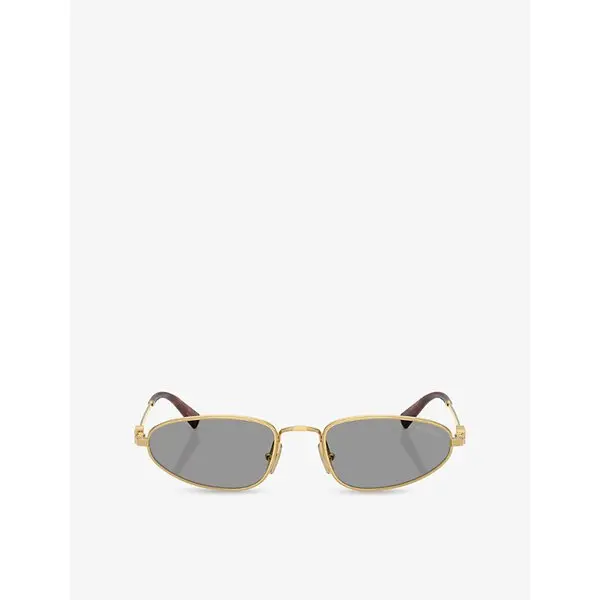 Miu Miu Oval-frame Metal Sunglasses - Gold