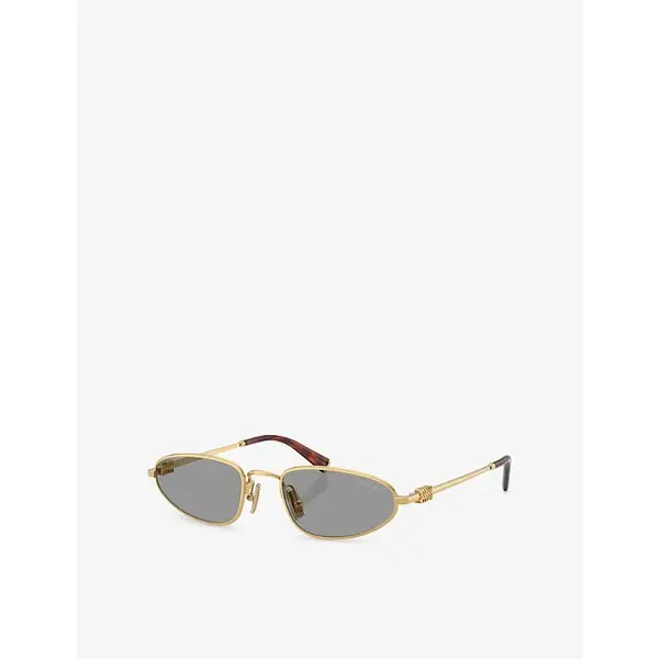 Miu Miu Oval-frame Metal Sunglasses