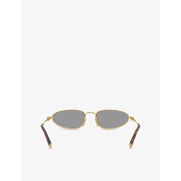 Miu Miu Oval-frame Metal Sunglasses