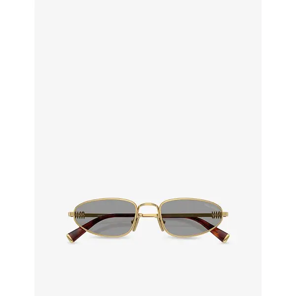 Miu Miu Oval-frame Metal Sunglasses
