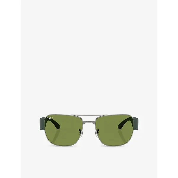 Ray-ban Square-frame Metal Sunglasses - Silver