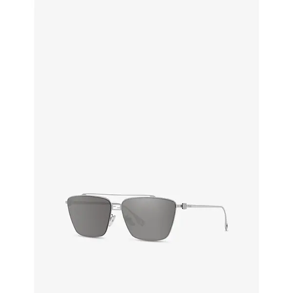 Fendi Baguette Aviator-frame Metal Sunglasses