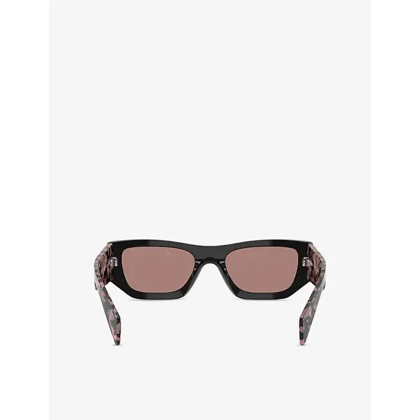 Prada Pr A01s Pillow-frame Acetate Sunglasses - Black
