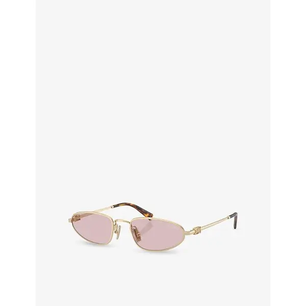 Miu Miu Oval-frame Metal Sunglasses