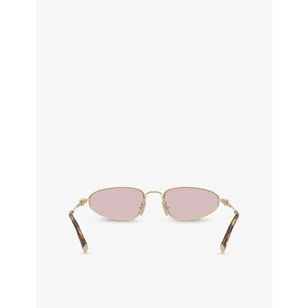 Miu Miu Oval-frame Metal Sunglasses