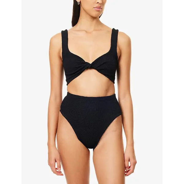 Hunza G Jamie Twist Seersucker Bikini Set - Black