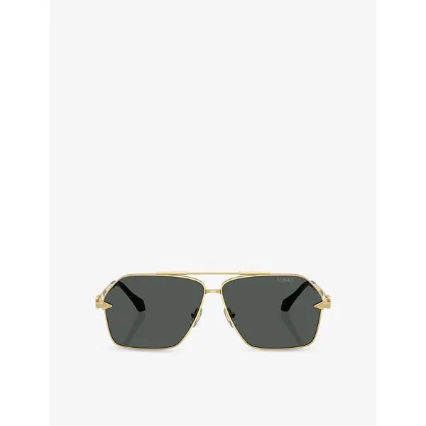 Versace Ve2284 Irregular-frame Sunglasses - Gold
