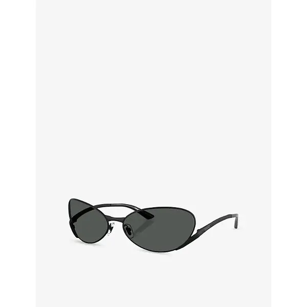 Versace Ve2285 Oval-frame Sunglasses - Black
