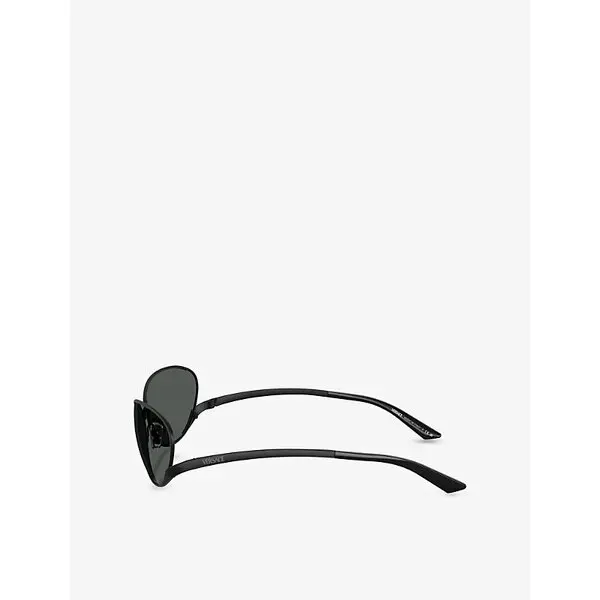 Versace Ve2285 Oval-frame Sunglasses - Black