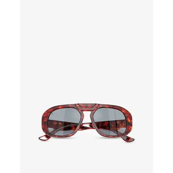 FERRARI Pillow-frame Acetate Sunglasses - Brown