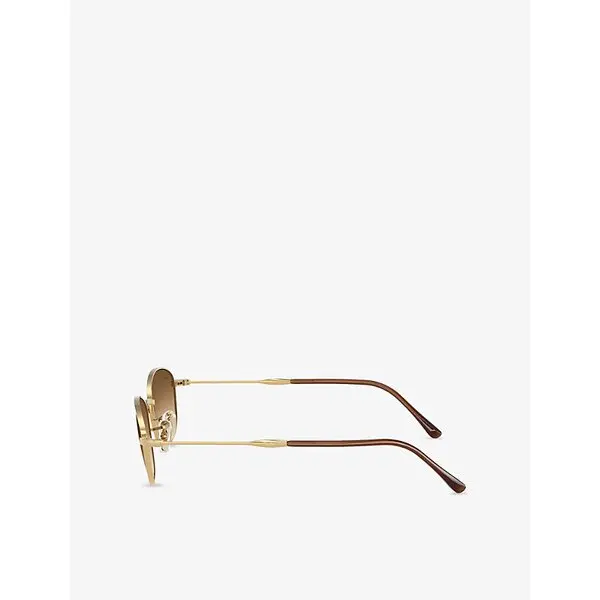 Ray-ban Rb3749 Irregular-frame Sunglasses - Gold