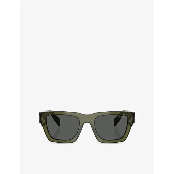 Prada Rectangle-frame Acetate Sunglasses - Green