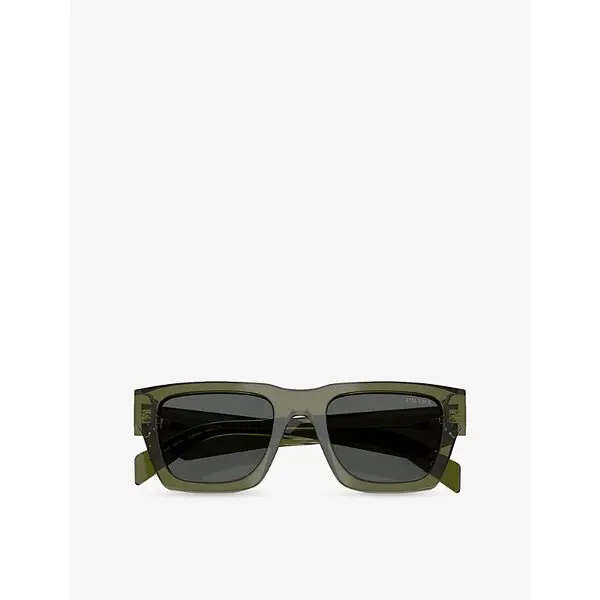 Prada Rectangle-frame Acetate Sunglasses - Green