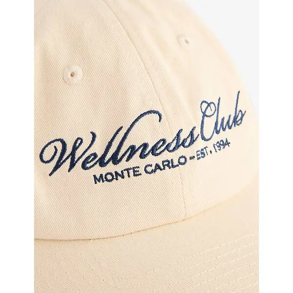 Sporty & Rich Wellness Club Embroidered Cotton Cap In Cream  display picture 1