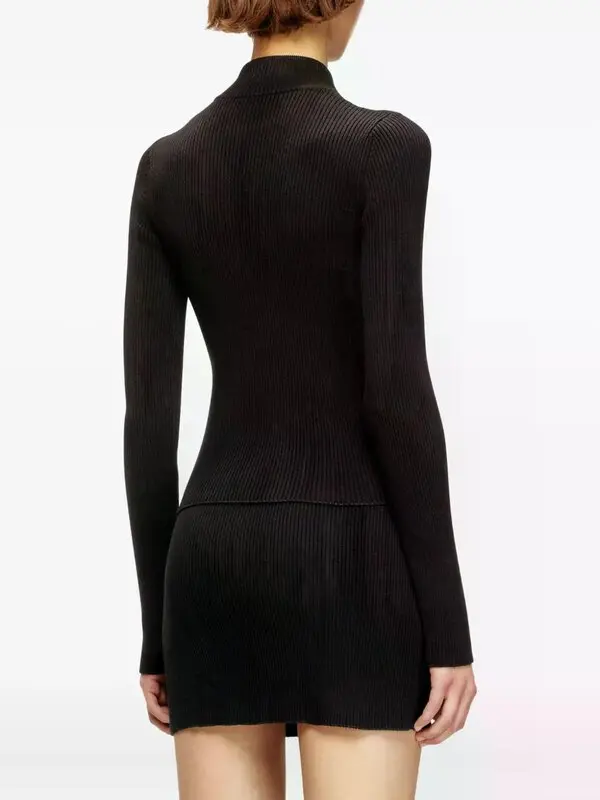 DIESEL® M-melissa Ribbed Zip-front Cardigan - Black
