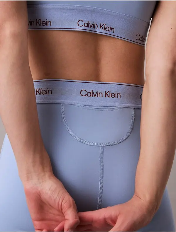 Calvin Klein Modern Sport High Rise Logo Waistband 7/8 Leggings - Frozen Fjord