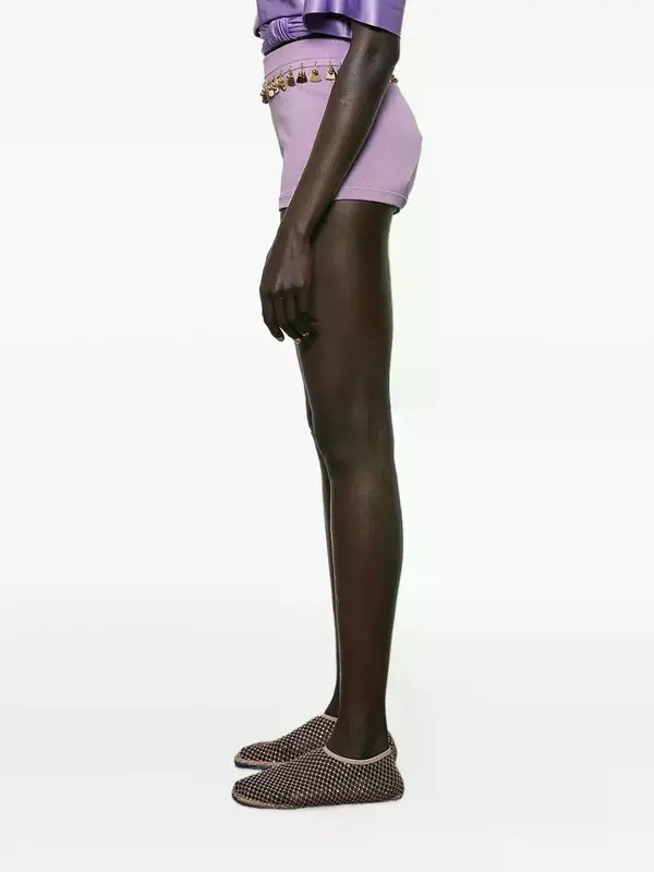 Rabanne Embellished Knit Shorts - Purple