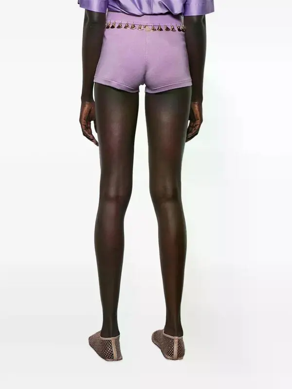 Rabanne Embellished Knit Shorts - Purple